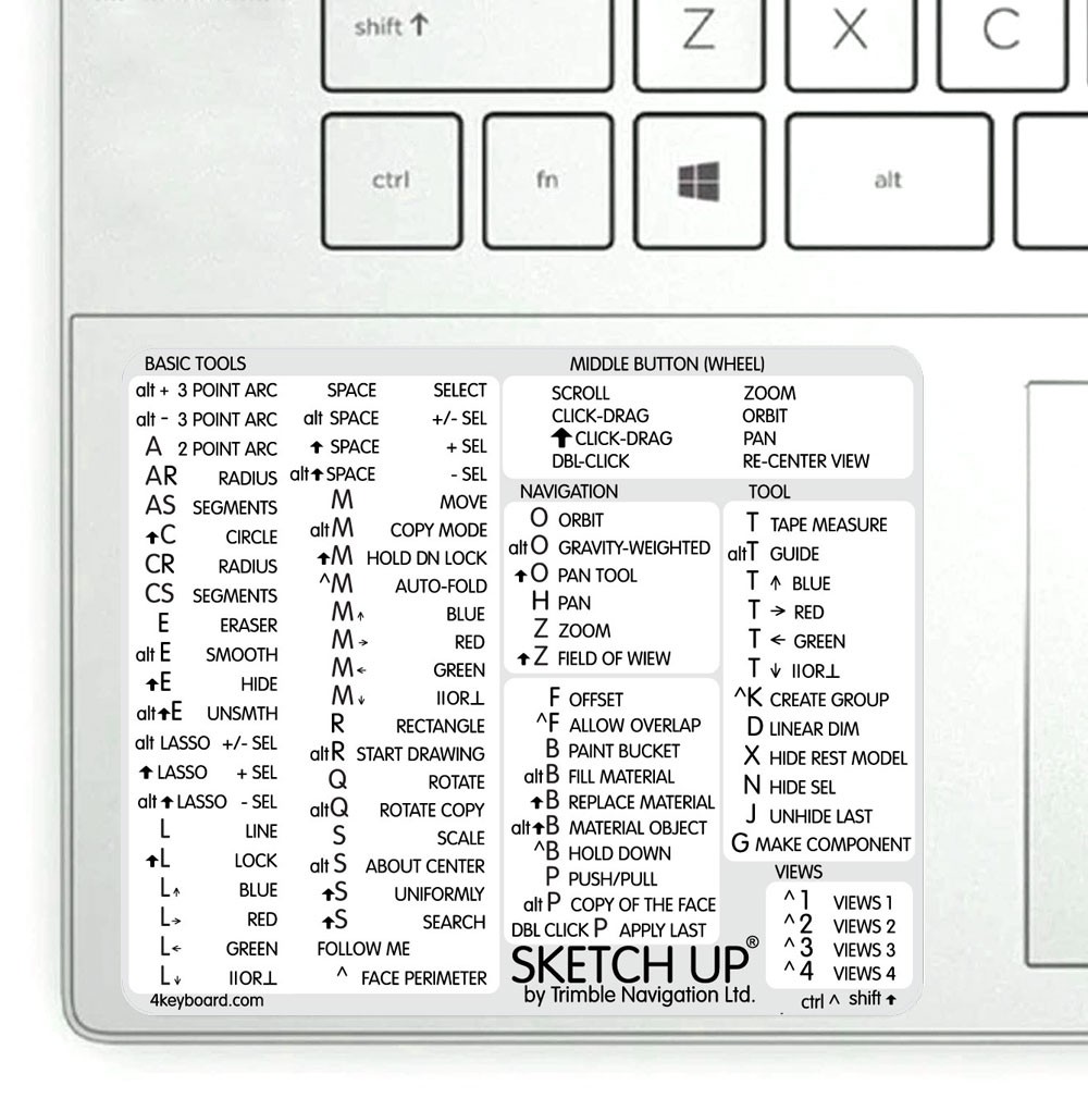 Sketchup Shortcut Keyboard Shortcuts Drawing Keys Layout Autocad Pro ...