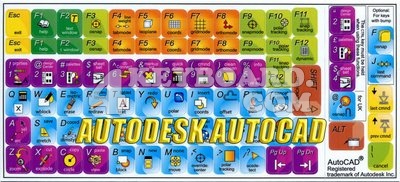 Design Software Aids AutoCAD Keyboard Stickers - Shortcut Labels For ...